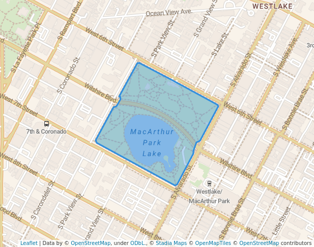 MacArthur Park in Los Angeles | Map and Routes