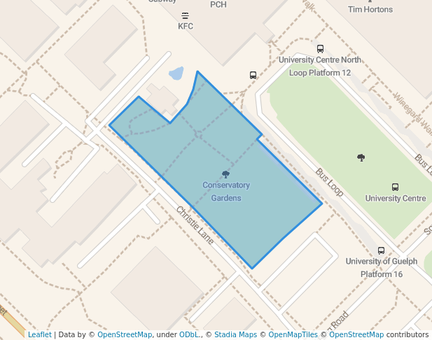 Conservatory Gardens in Guelph | Map and Routes