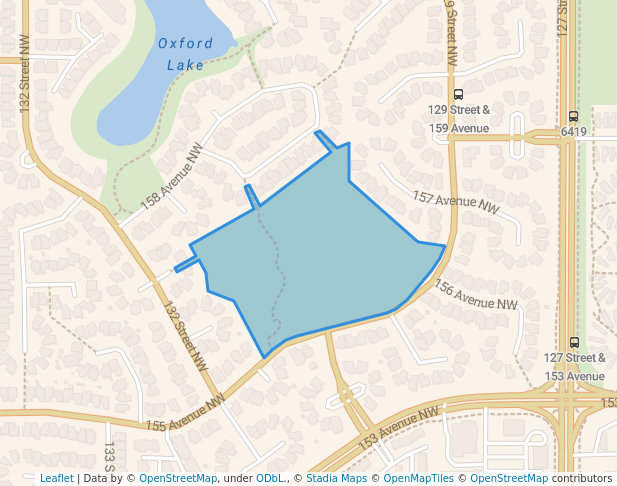 Oxford Park in Edmonton | Map and Routes