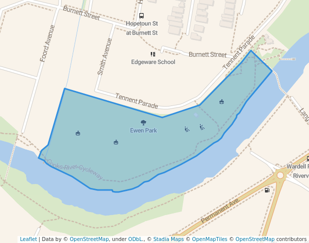 Ewen Park in Hurlstone Park | Map and Routes