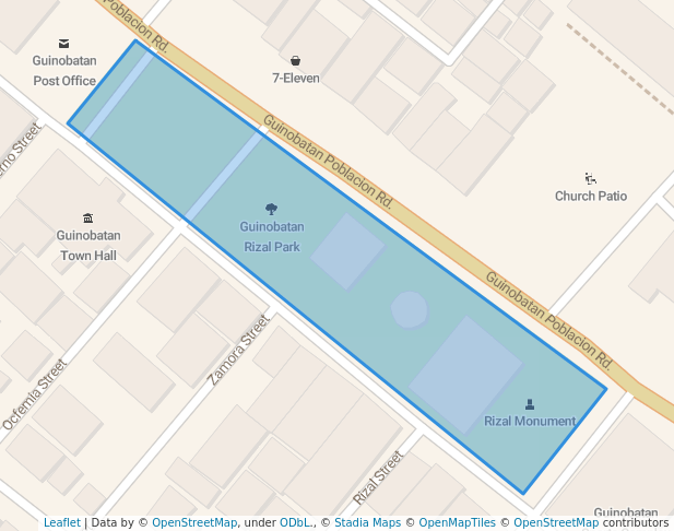 Guinobatan Rizal Park in Guinobatan | Map and Routes