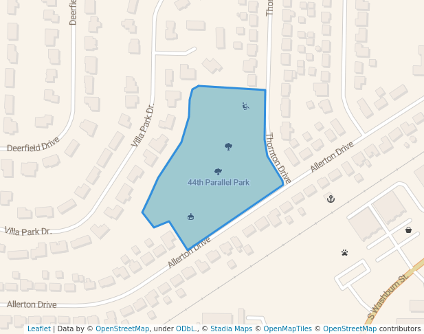 44th Parallel Park in Oshkosh | Map and Routes