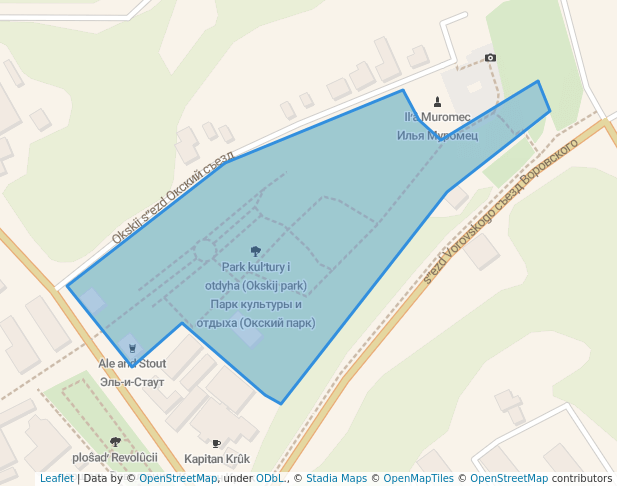 Парк культуры и отдыха (Окский парк) in Murom | Map and Routes