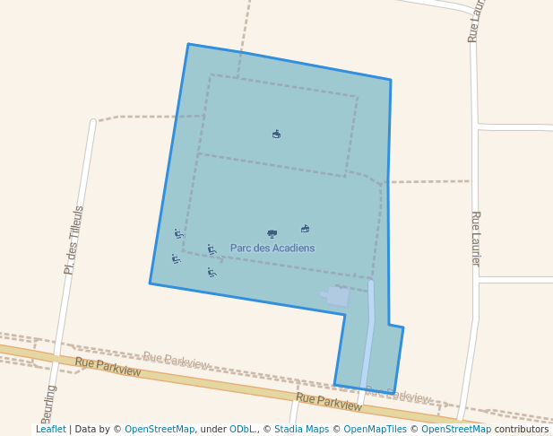 Parc des Acadiens in Châteauguay | Map and Routes