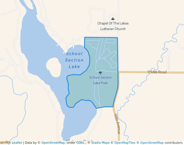 School Section Lake Park in Mecosta | Map and Routes
