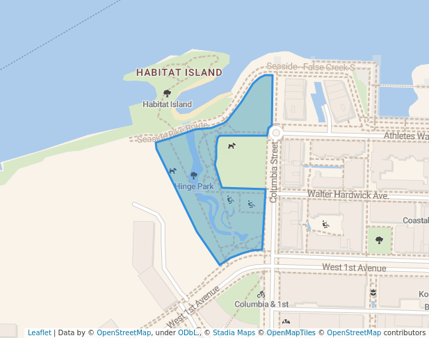 Hinge Park in Vancouver | Map and Routes
