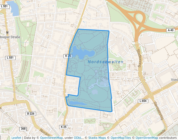 Stadtpark in Bochum | Map and Routes