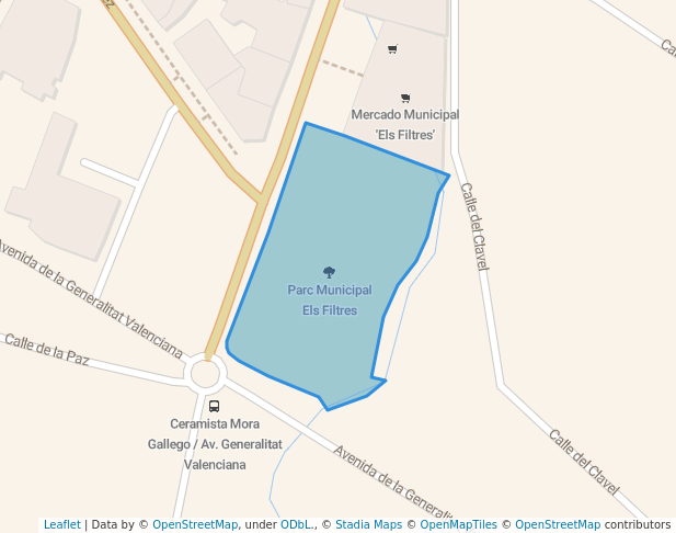 Parque Municipal 'Els Filtres' in Manises | Map and Routes