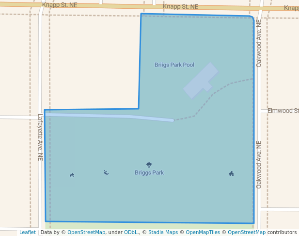 Briggs Park in Grand Rapids | Map and Routes