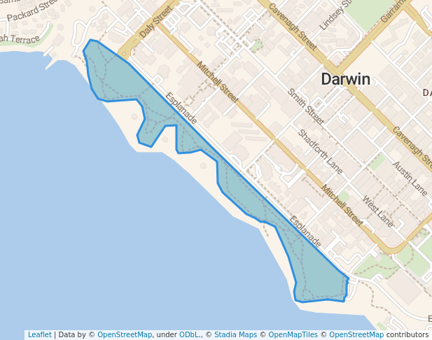 Bicentennial Park in Darwin City | Map and Routes