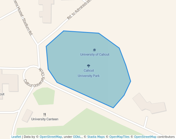 Calicut University Park in Thenhipalam | Map and Routes