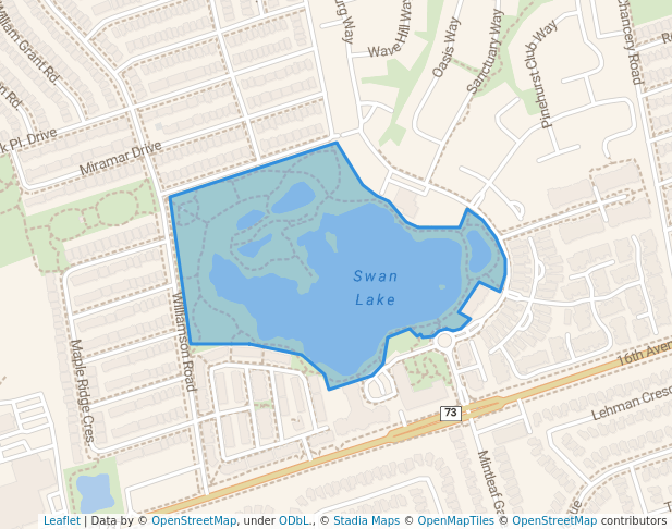 Swan Lake Park in Markham | Map and Routes