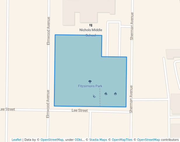 Fitzsimons Park in Evanston | Map and Routes