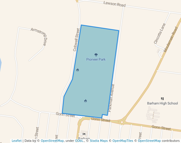 Pioneer Park in Barham | Map and Routes