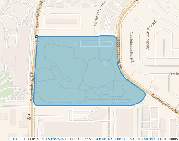 Prairie Winds Park in Calgary | Map and Routes