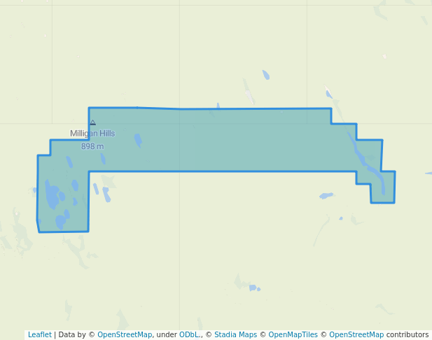 Milligan Hills Provincial Park in Prespatou | Map and Routes