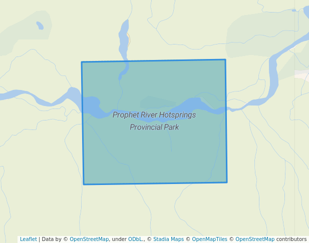 Prophet River Hotsprings Provincial Park in Prophet River | Map and Routes