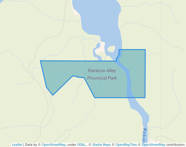 Rainbow Alley Provincial Park in Takla Landing | Map and Routes