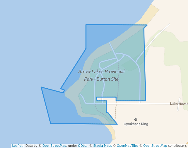 Arrow Lakes Provincial Park - Burton Site in Burton | Map and Routes