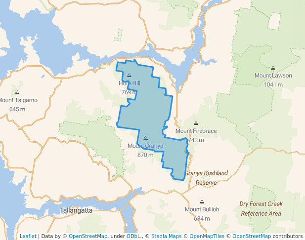 Mount Granya State Park in Granya | Map and Routes