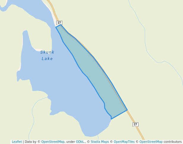 Skunk Lake Recreation Site in Manson Creek | Map and Routes