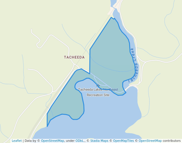 Tacheeda Lakes Northeast Recreation Site in Anzac | Map and Routes