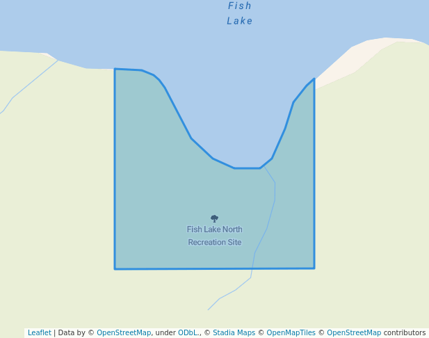 Fish Lake North Recreation Site in Vanderhoof | Map and Routes