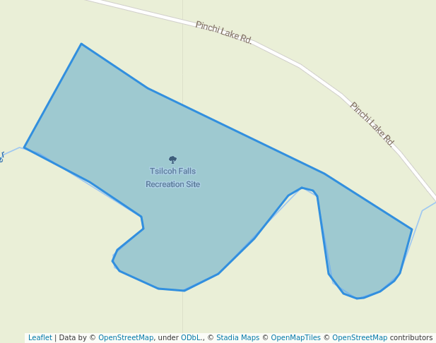Tsilcoh Falls Recreation Site in Fort St. James | Map and Routes
