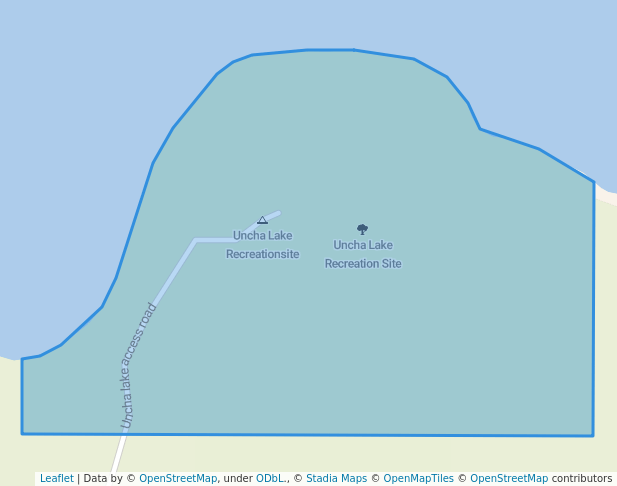 Uncha Lake Recreation Site in Southbank | Map and Routes
