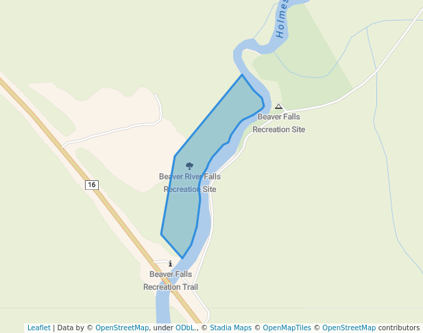 Beaver River Falls Recreation Site in Eddy | Map and Routes