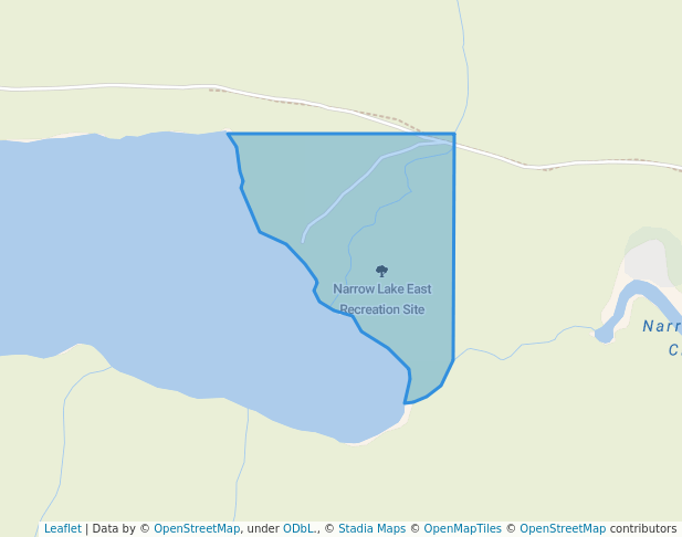 Narrow Lake East Recreation Site in Penny | Map and Routes