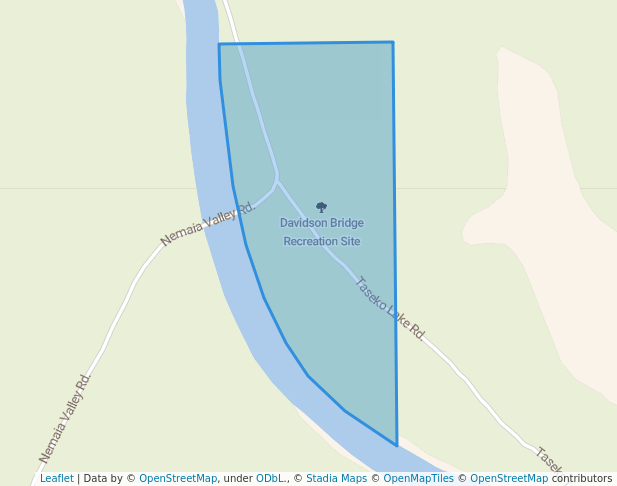 Davidson Bridge Recreation Site in Nemaiah Valley | Map and Routes
