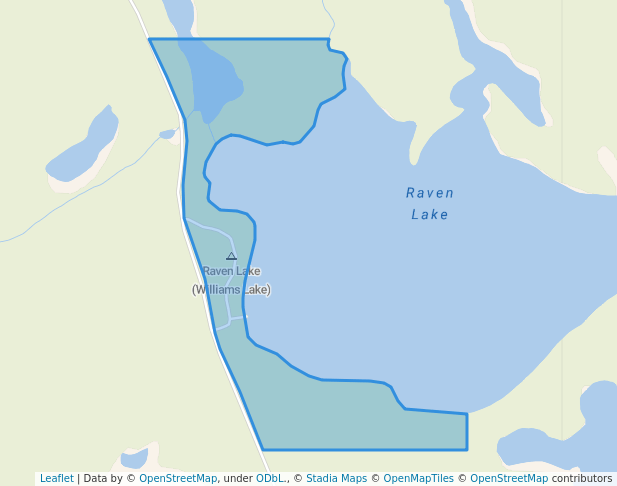 Raven Lake Recreation Site in Hanceville | Map and Routes