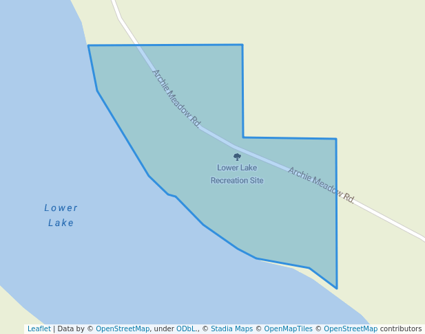 Lower Lake Recreation Site in Buffalo Creek | Map and Routes