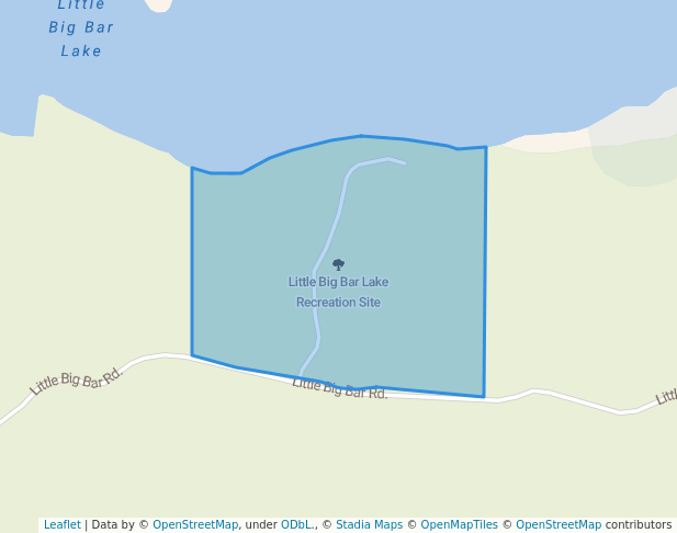 Little Big Bar Lake Recreation Site in 70 Mile House | Map and Routes