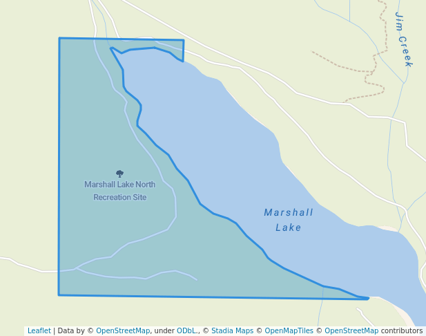 Marshall Lake North Recreation Site in Gold Bridge | Map and Routes