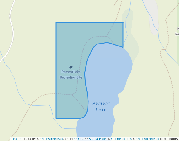 Pement Lake Recreation Site in Chase | Map and Routes