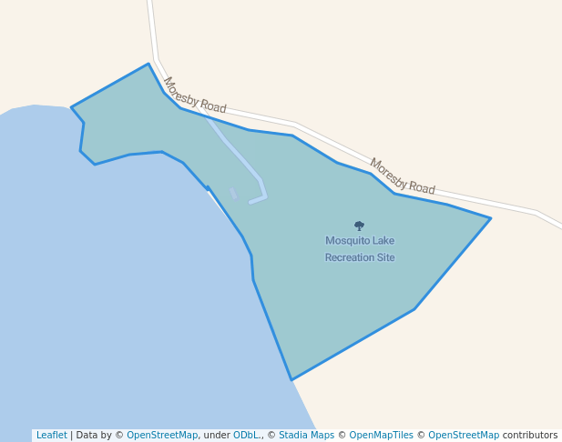 Mosquito Lake Recreation Site in Moresby Camp | Map and Routes