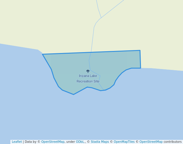 Inzana Lake Recreation Site in Manson Creek | Map and Routes