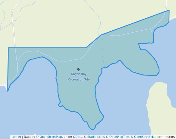 Kagan Bay Recreation Site in Daajing Giids | Map and Routes