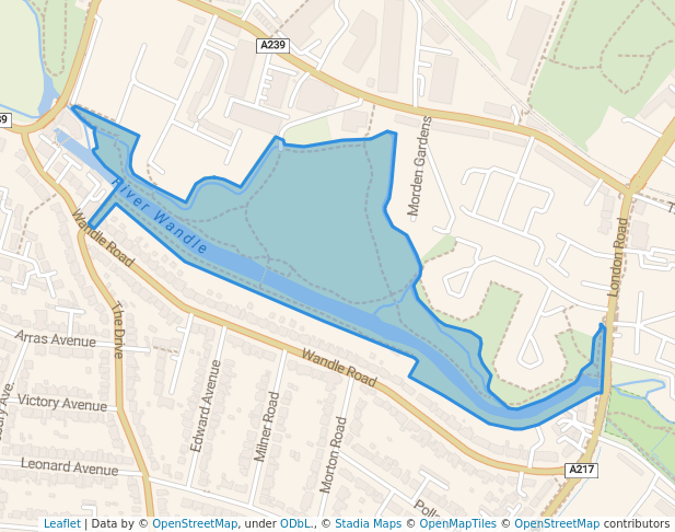 Ravensbury Park in Mitcham | Map and Routes