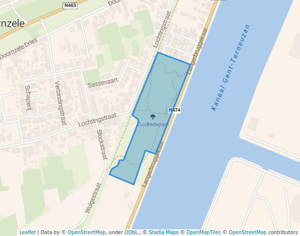 Zuidledepark in Evergem | Map and Routes