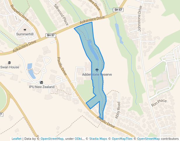 Adderstone Reserve in Palmerston North | Map and Routes