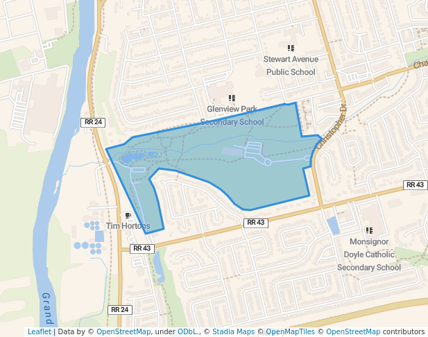Churchill Park in Cambridge | Map and Routes