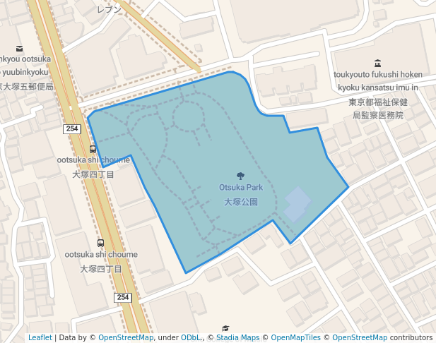 Otsuka Park in Bunkyo City | Map and Routes