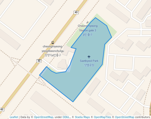 Saetbyeol Park in Suwon | Map and Routes