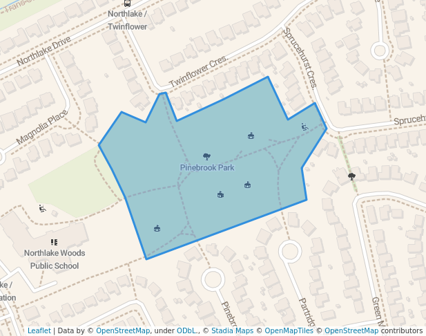 Pinebrook Park in Waterloo | Map and Routes