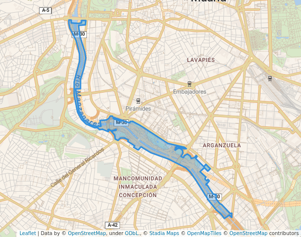 Madrid Río in Madrid | Map and Routes