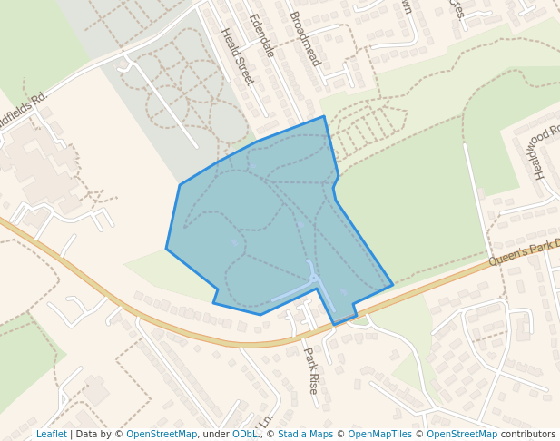 Queen's Park in Castleford | Map and Routes