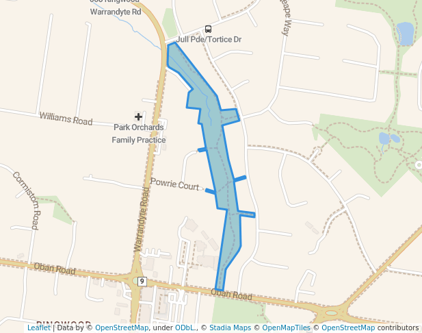 Mahon Reserve in Ringwood North | Map and Routes